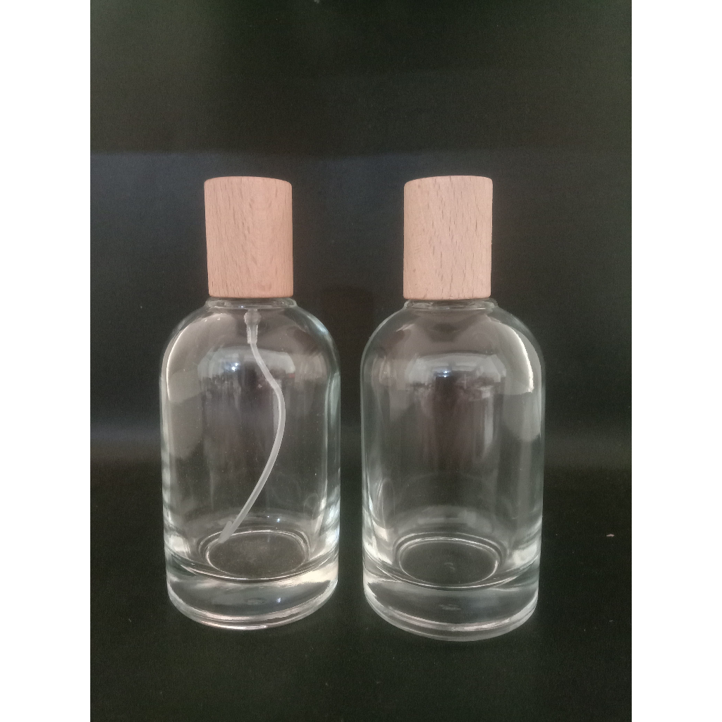 Jual botol parfum lelabo 100ml easypump hitam + Tutup kayu per pcs ...