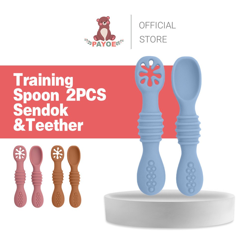 Jual PAYOE Sendok Anak Silicone Training Spoon Baby Teether Bayi Sendok ...