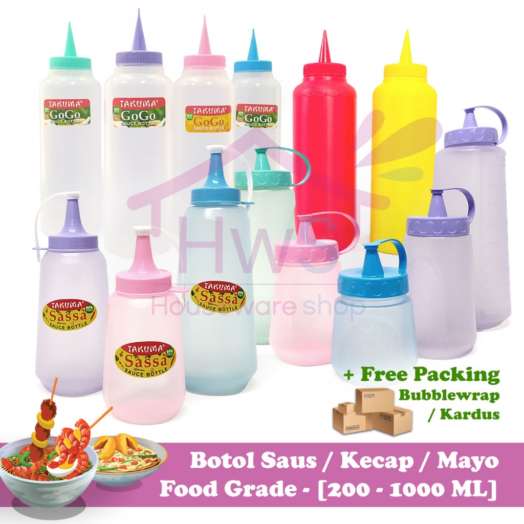 Jual Botol Kecap Saus / Tempat Saos Mayo Sauce Cuka Sassa / Botol ...