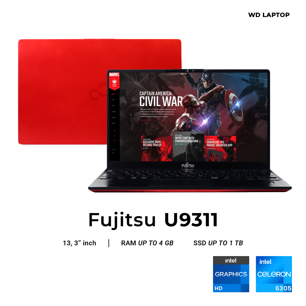 Jual Laptop Fujitsu LifeBook U9311 Intel Celeron 6305 RAM 4 GB SSD 1 TB ...