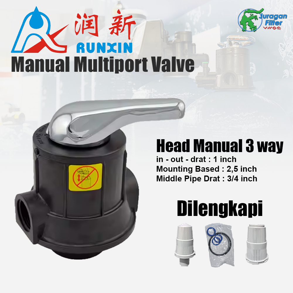 Jual Kepala tabung FRP / Head Manual 3 Way Runxin | Shopee Indonesia