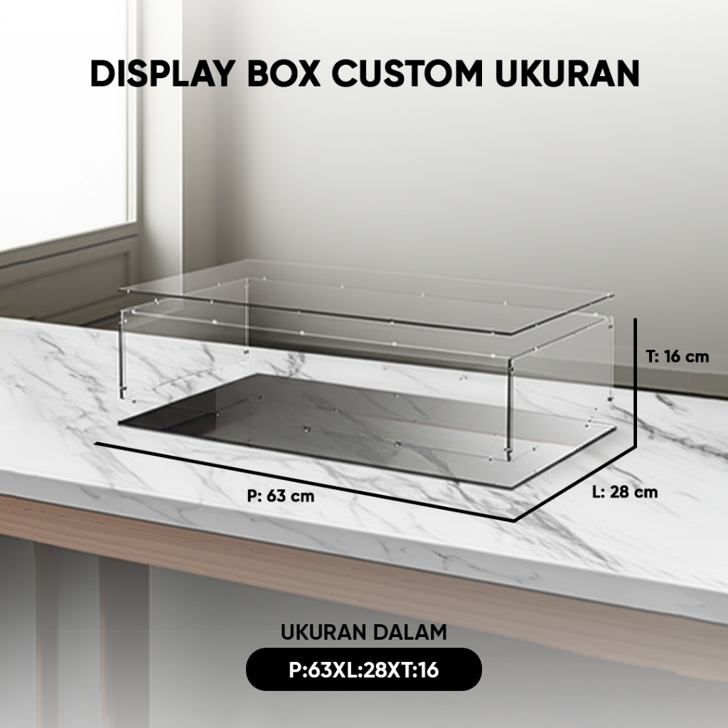 Jual Box Diecast Akrilik Custom Ukuran Bebas 3mm Rakit Sendiri Dengan ...