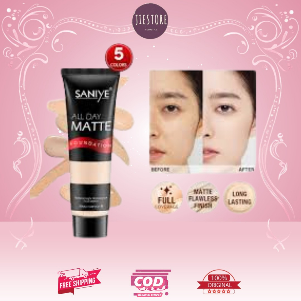 Jual SANIYE (BPOM) Foundation Cair Matte Poreless Liquid Foundation ...