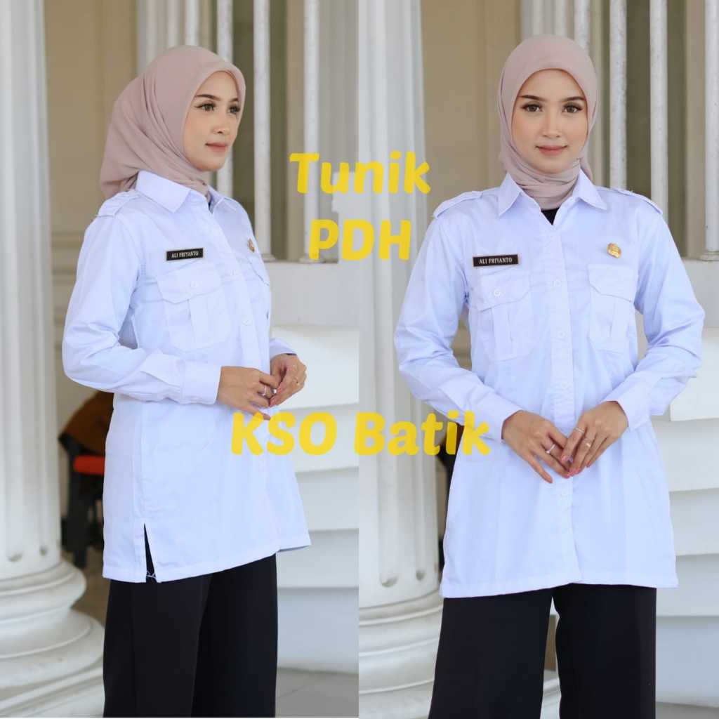 Jual KSO Tunik PDH PUTIH WANITA LENGAN PANJANG Terbaru / Tunik WANITA ...