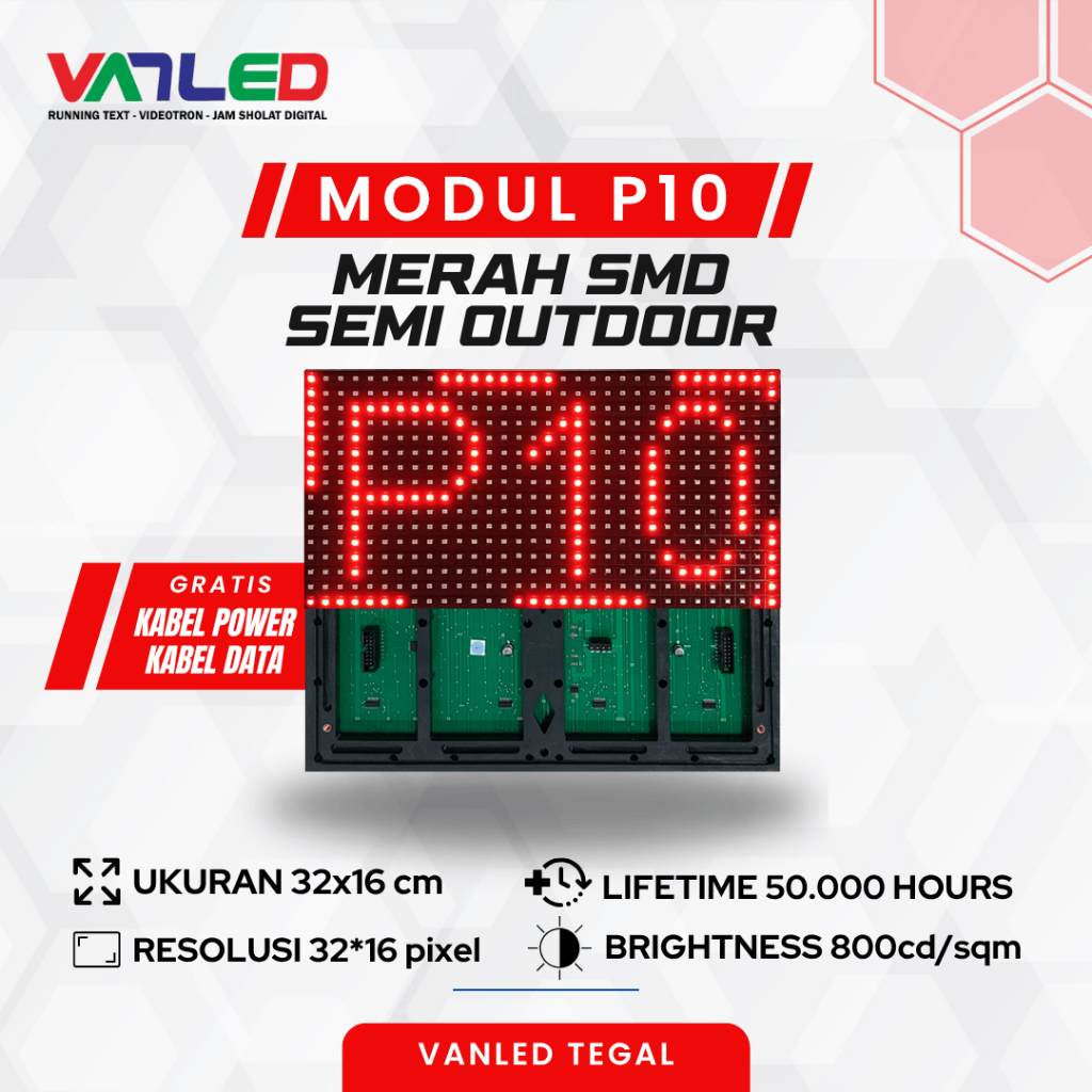 Jual Panel Modul Module Running Text Single Color Semi Outdoor/Indoor ...