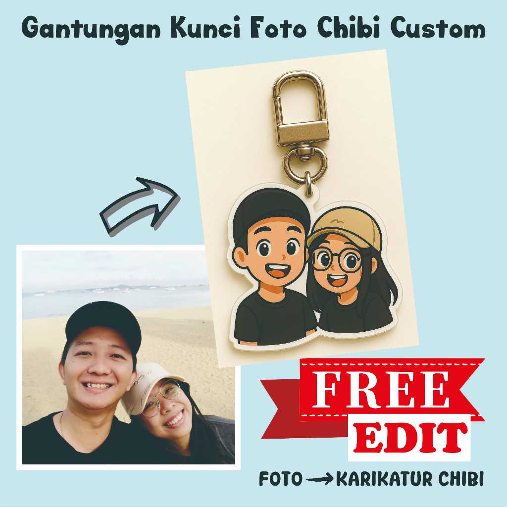 Jual Gifts Gantungan Kunci Akrilik Custom Wajah | Kado Resign Unik ...