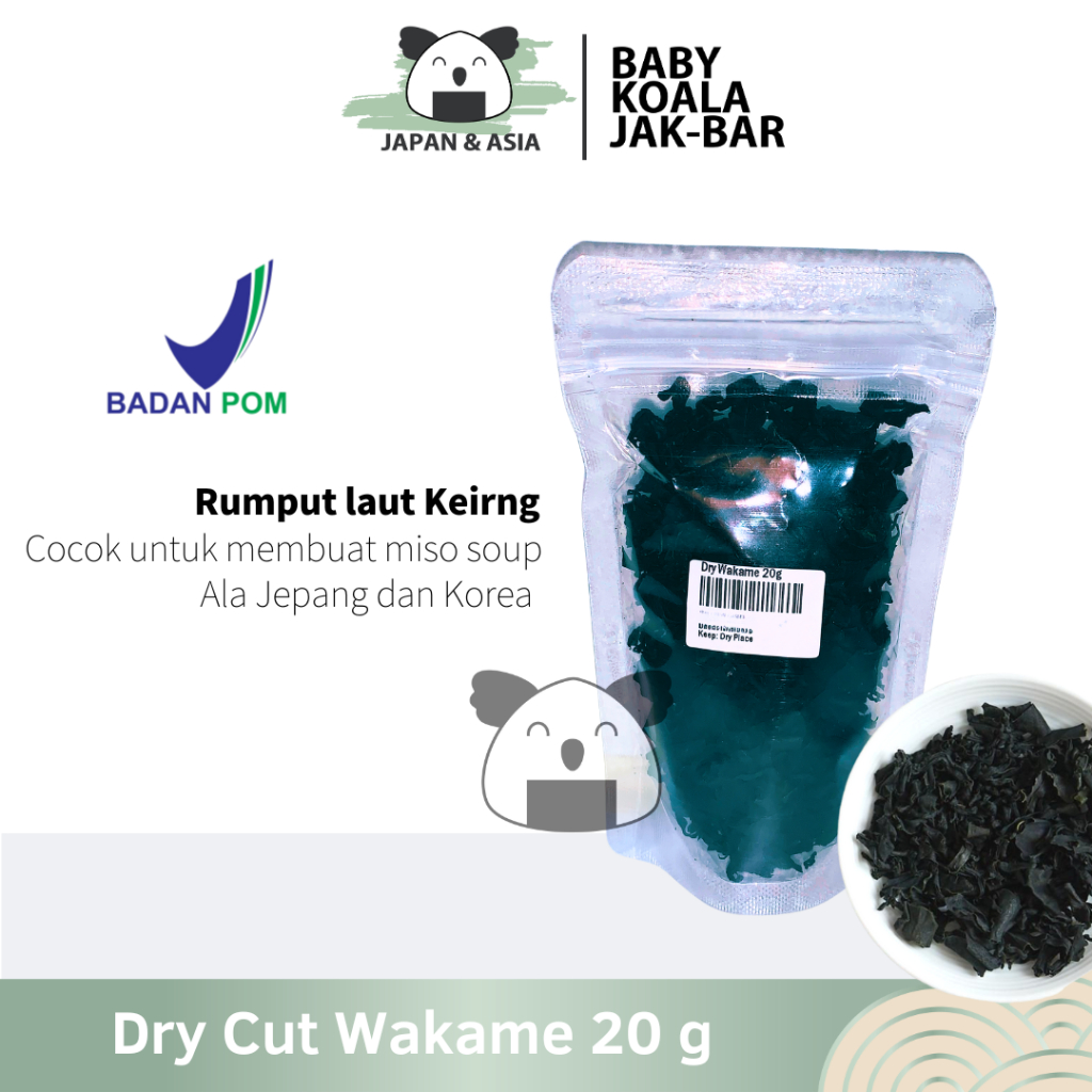 Jual DRY WAKAME Rumput Laut Kering 20 g │ Dried Cut Wakame Import for ...