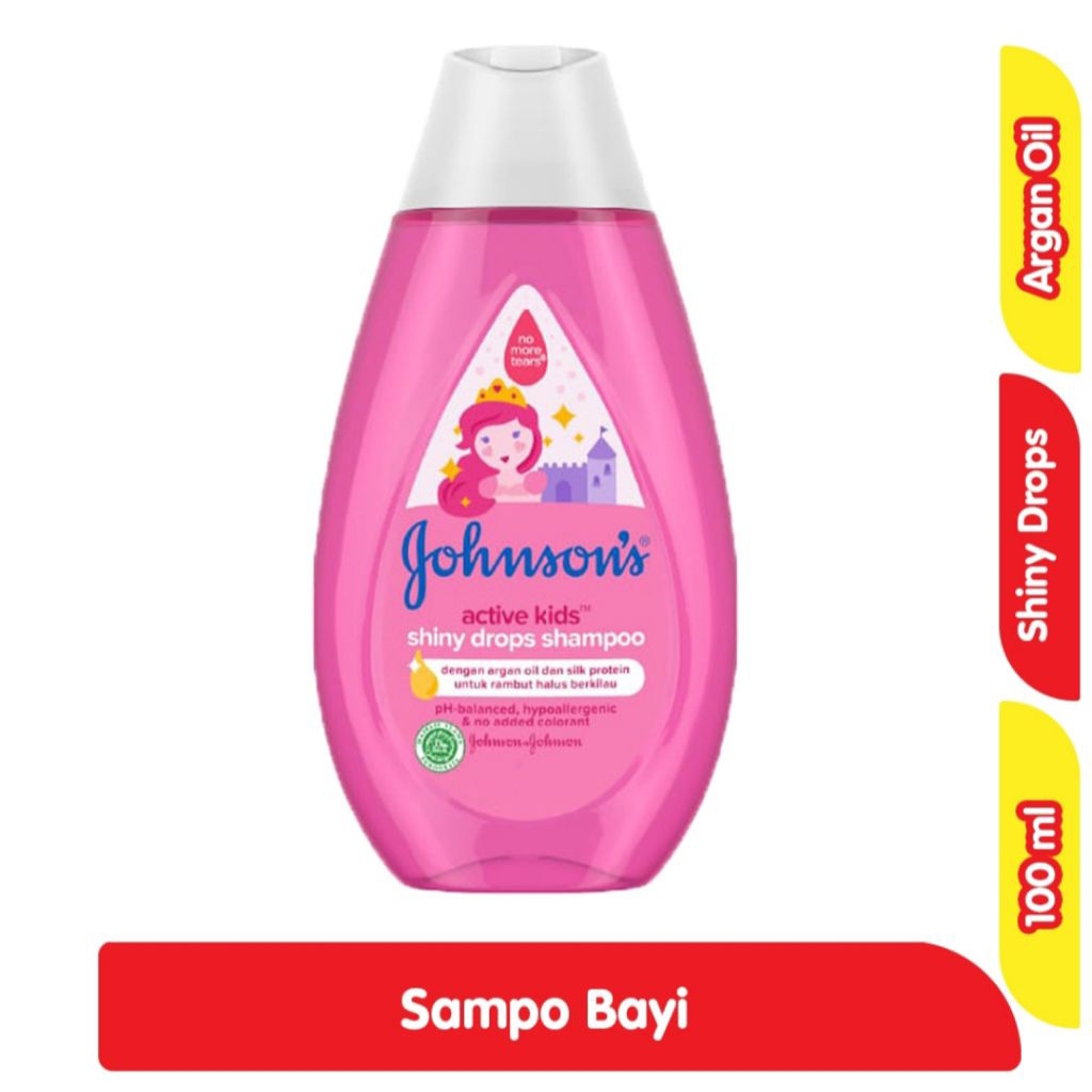 Jual JOHNSON SHAMPO SHINY DROPS PINK BOTOL 100 ML | Shopee Indonesia