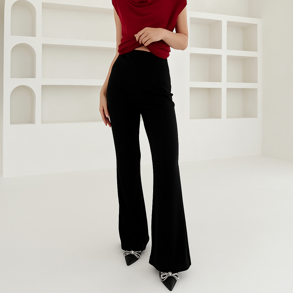 Jual CORA PANTS - Loose Flare Cutbray Pants - Celana Panjang Knit ...