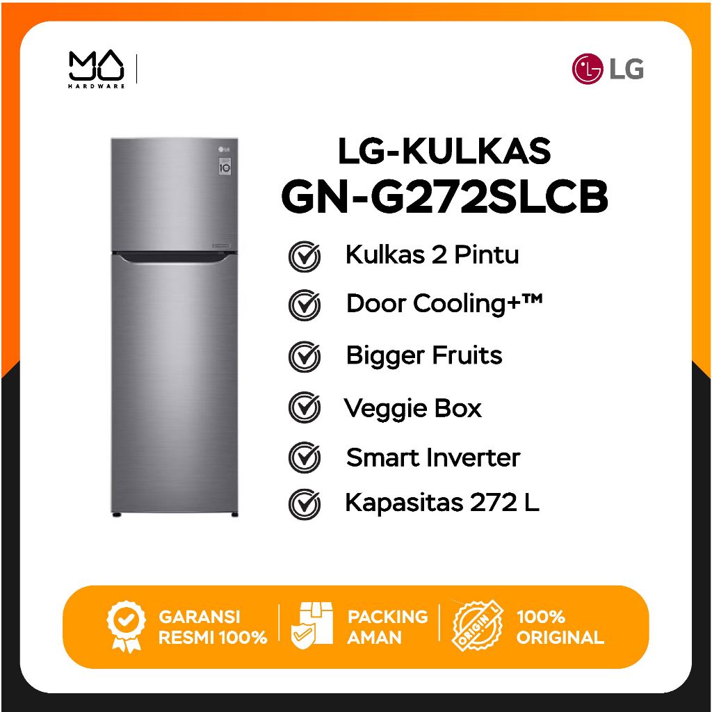 Jual Kulkas LG Kulkas 2 Pintu 272 Liter GN-G272SLCB Smart Inverter - Garansi Resmi | Shopee ...