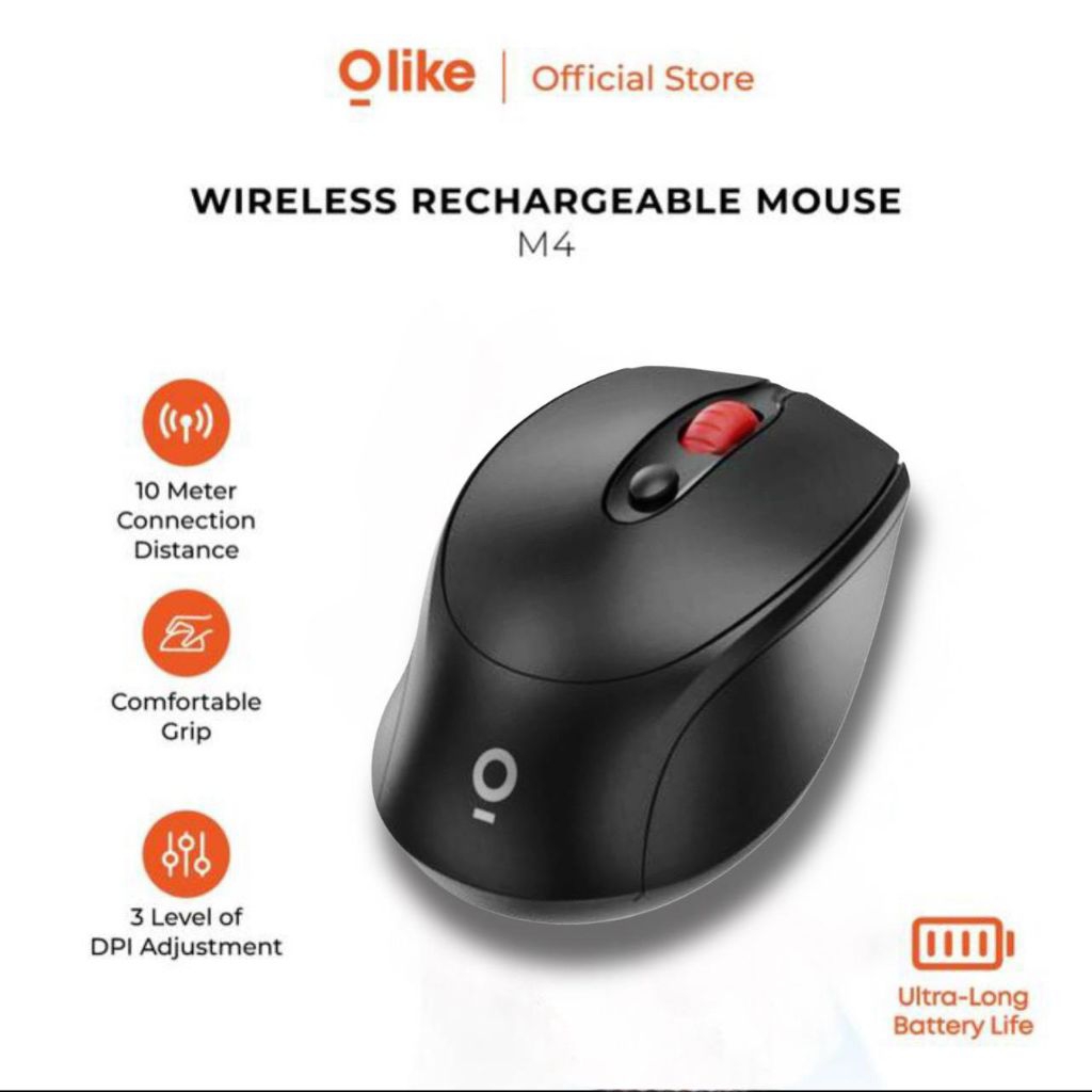 Jual MOUSE WIRELESS OLIKE M4 RECHARGEABLE GARANSI 1 TAHUN | Shopee ...