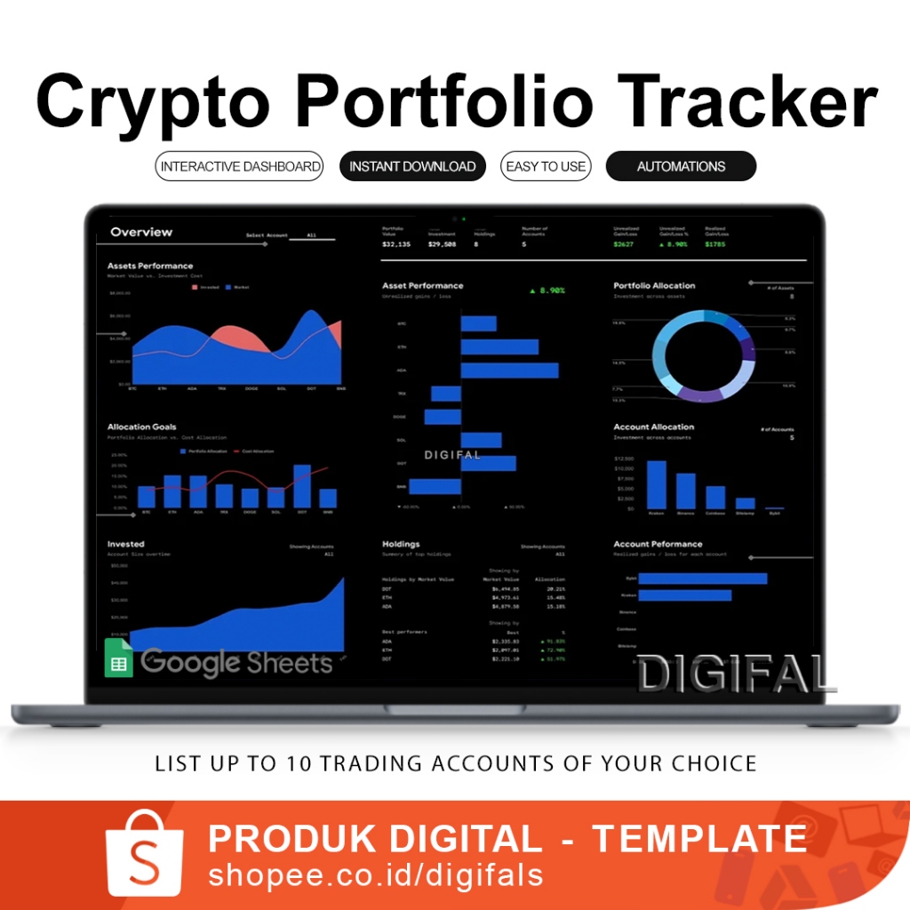 Jual Easy Crypto Tracker Crypto Trading Journal Spreadsheet GoogIe ...