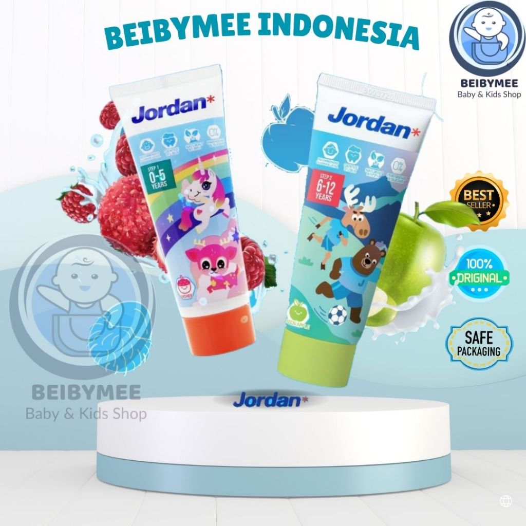 Jual Beibymee Indonesia Jordan Oral Care Kids Toothpaste Step 1-3 Pasta ...