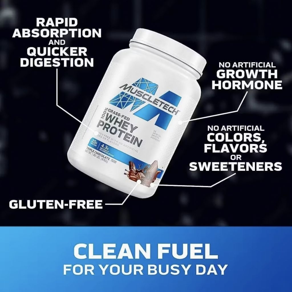 Jual Muscletech Grass-Fed 100% 1,8 Lbs Whey Protein Non-GMO & Gluten ...