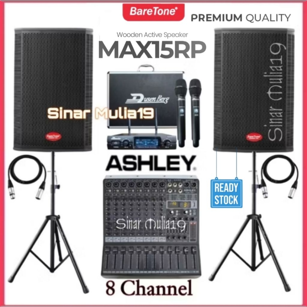 Jual Paket Sound System Speaker Aktif BareTone MAX15RP ( Box KAYU ...