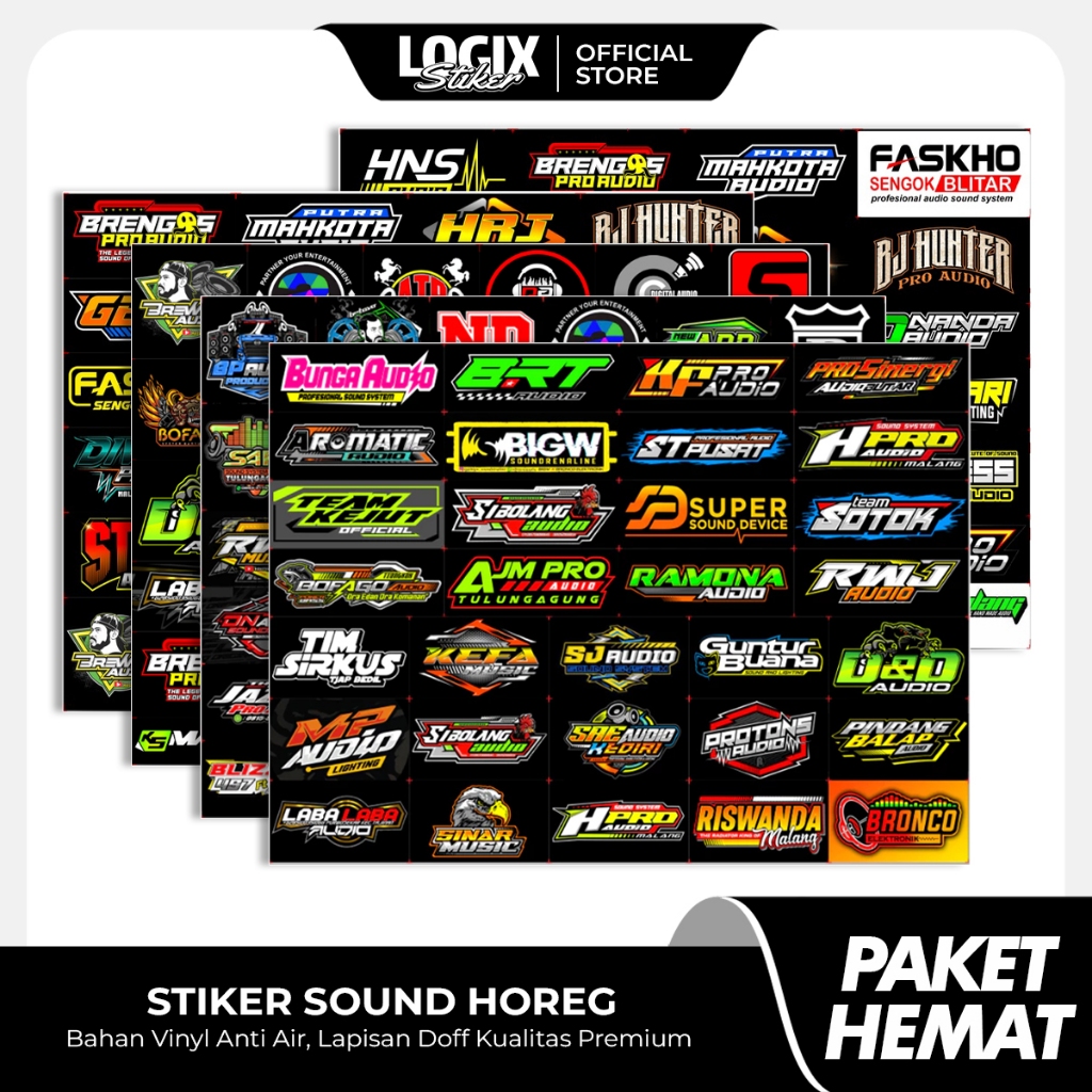 Jual PAKET HEMAT | Sticker Sound System Isi 25, 26, 28, 31, 32 | Stiker ...