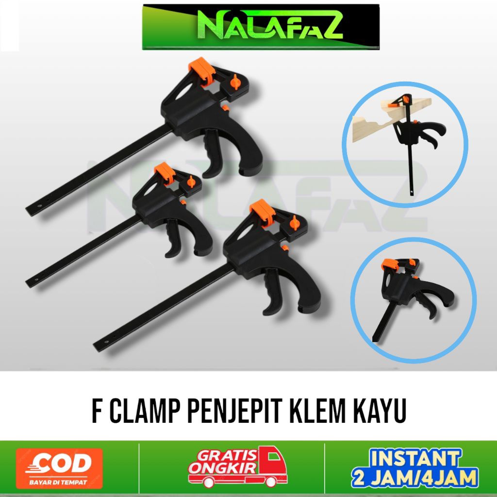 Jual F clamp penjepit kayu klem kayu 4/6/8/12 inch | Shopee Indonesia