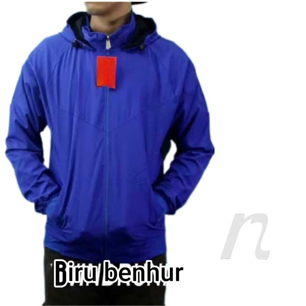 Jual jaket parasut polos warna Biru | Shopee Indonesia