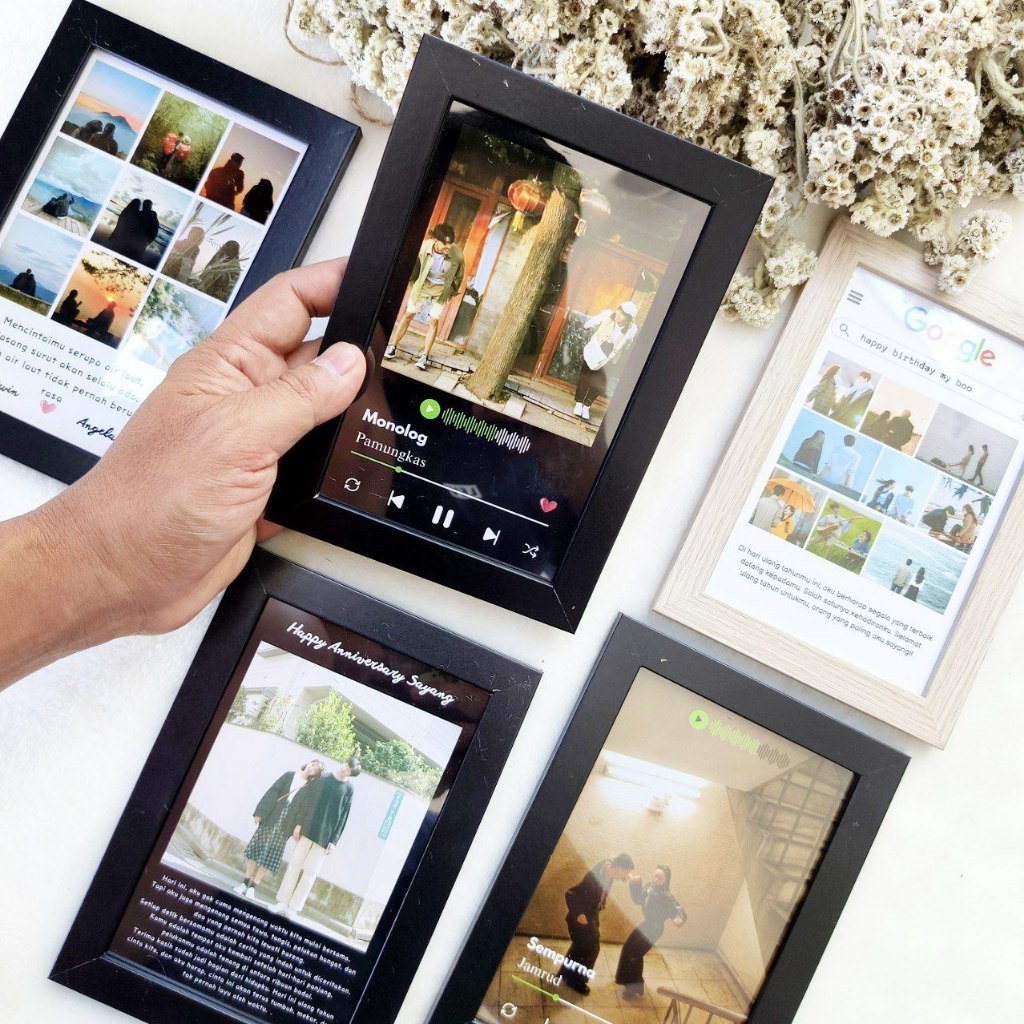 Jual Frame Foto Custom Ukuran 4R Bisa Tambah Lagu dan Teks | Bingkai ...