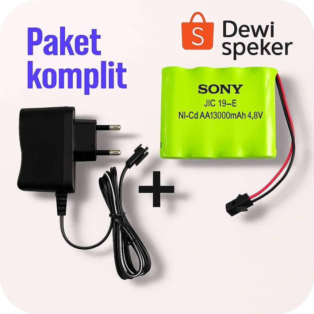 Jual Battre cas Rc 4 13000mAh 4.8V + charger hitam songket 2,Terbaru ...