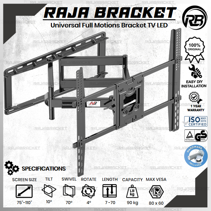 Jual Bracket Braket Breket TV Swivel/Lengan 75 80 85 90 95 100 105 110 ...