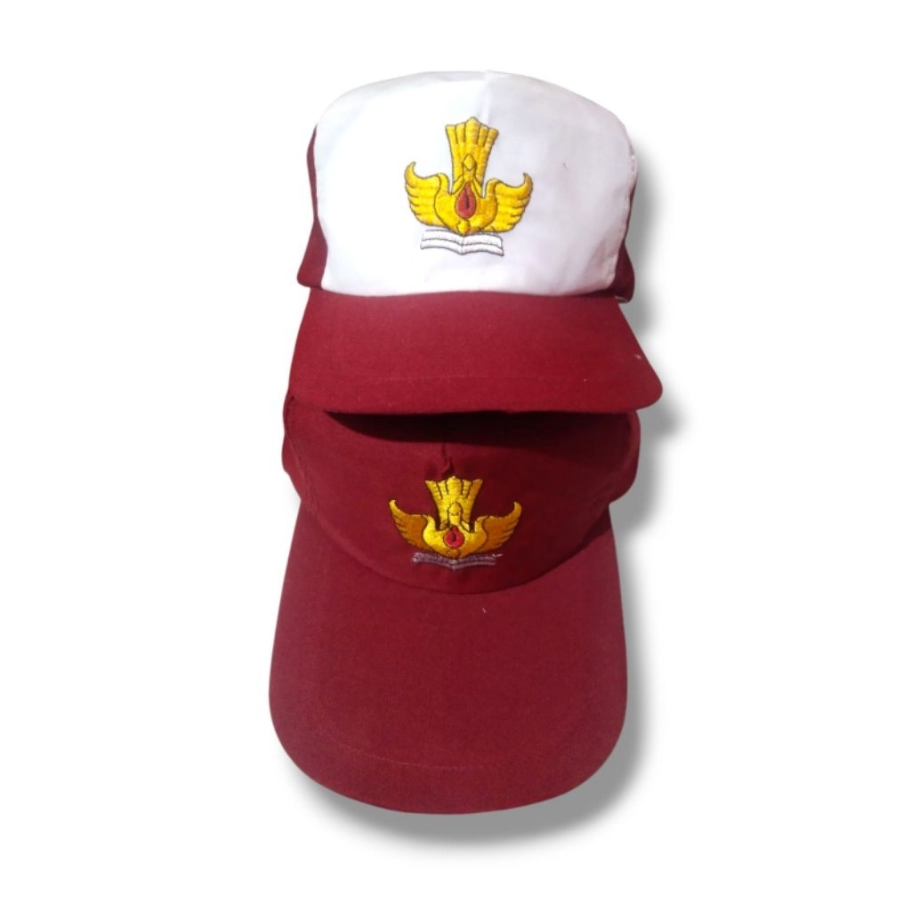 Jual topi sekolah SD merah putih cowok cewek full bordir harga satuan ...
