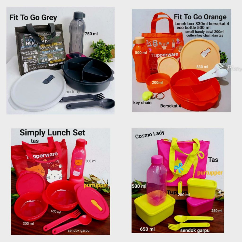 Jual Tupperware wadah bekal fit to go,simply ,delight,miss Belle ...