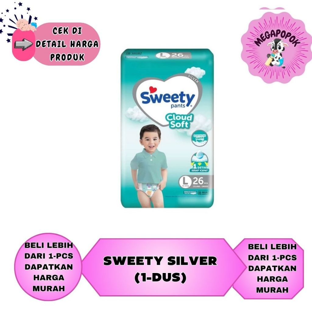 Jual 1-DUS SWEETY SILVER ISI 8 BALL S38/M32/L26/XL24/XXL22 | Shopee ...