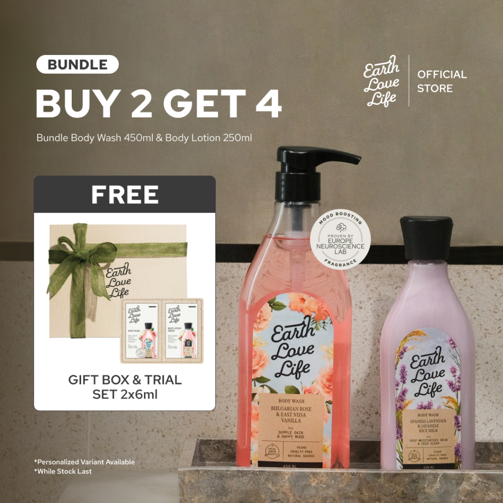 Jual EARTH LOVE LIFE Buy 2 Get 4 - Bundle Body Wash 450ml & Body Lotion ...