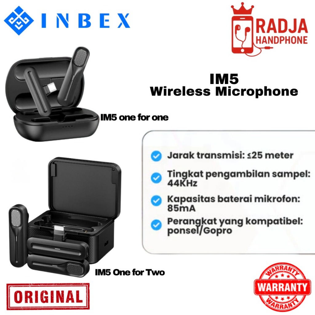 Jual Inbex IM5 Wireless Microphone for Professional Live Streaming and ...