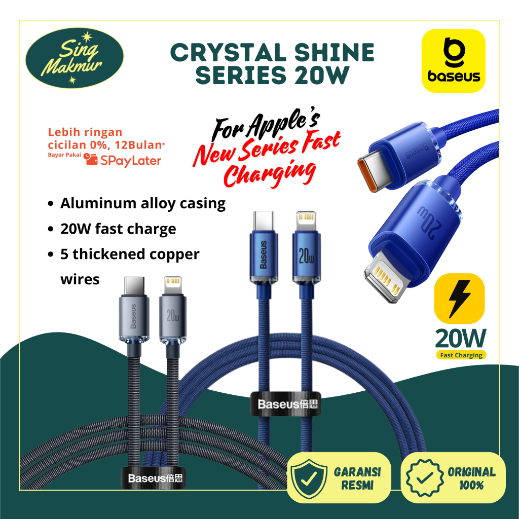 Jual KABEL DATA IPHONE BASEUS CABLE Type-C To LIGHTNING FAST CHARGING ...