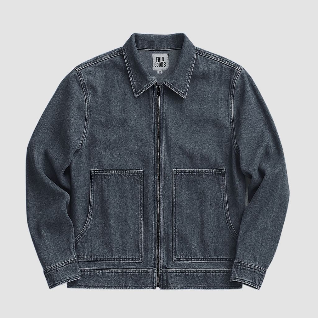 Jual Fairgoods Work Jacket Boxy Denim Stuw Grey | Shopee Indonesia