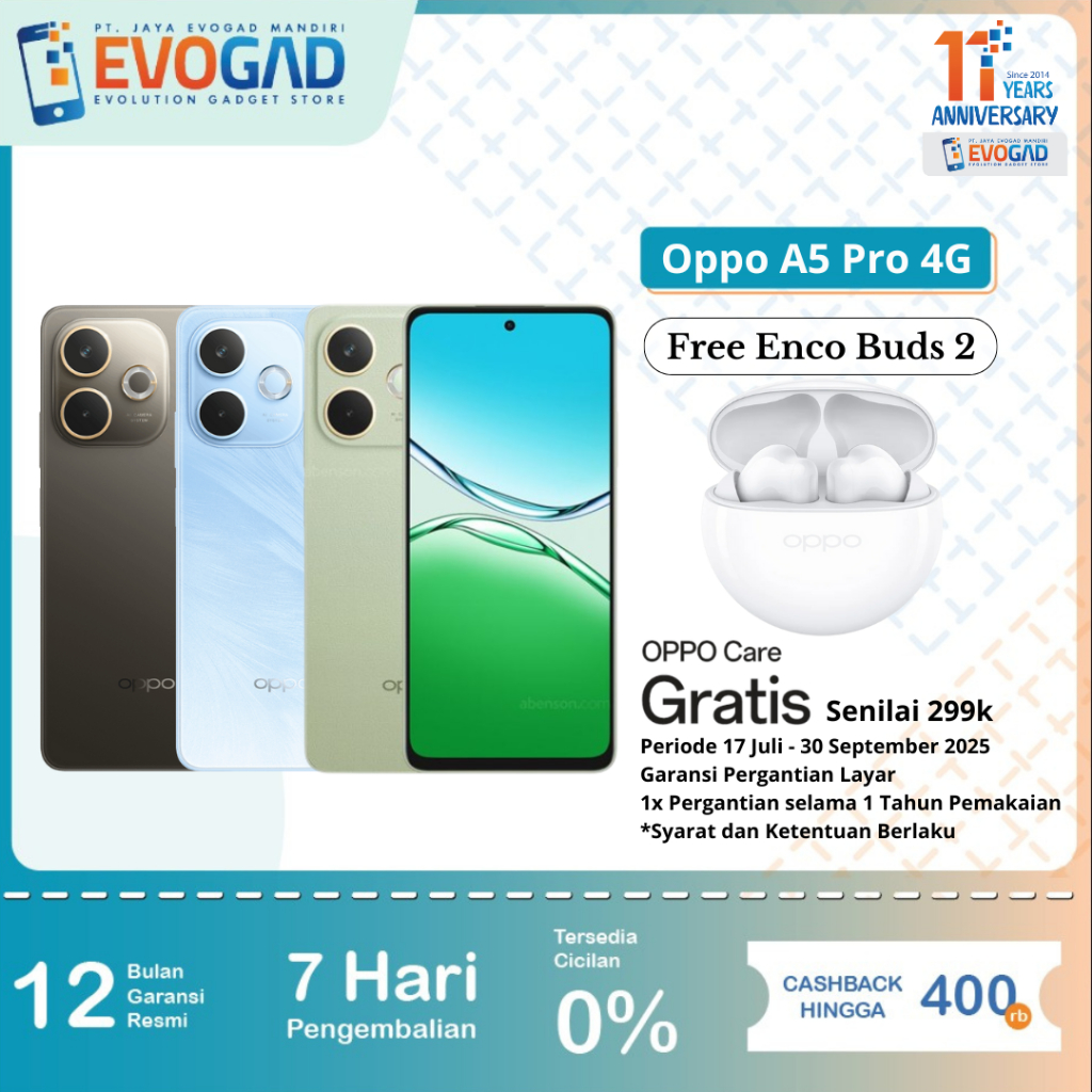 Jual OPPO A5 Pro 4G 8/128GB & 8/256GB, Snapdragon 6S Gen 1 6,67 Inch 90Hz 5800 mAh 45W Main ...