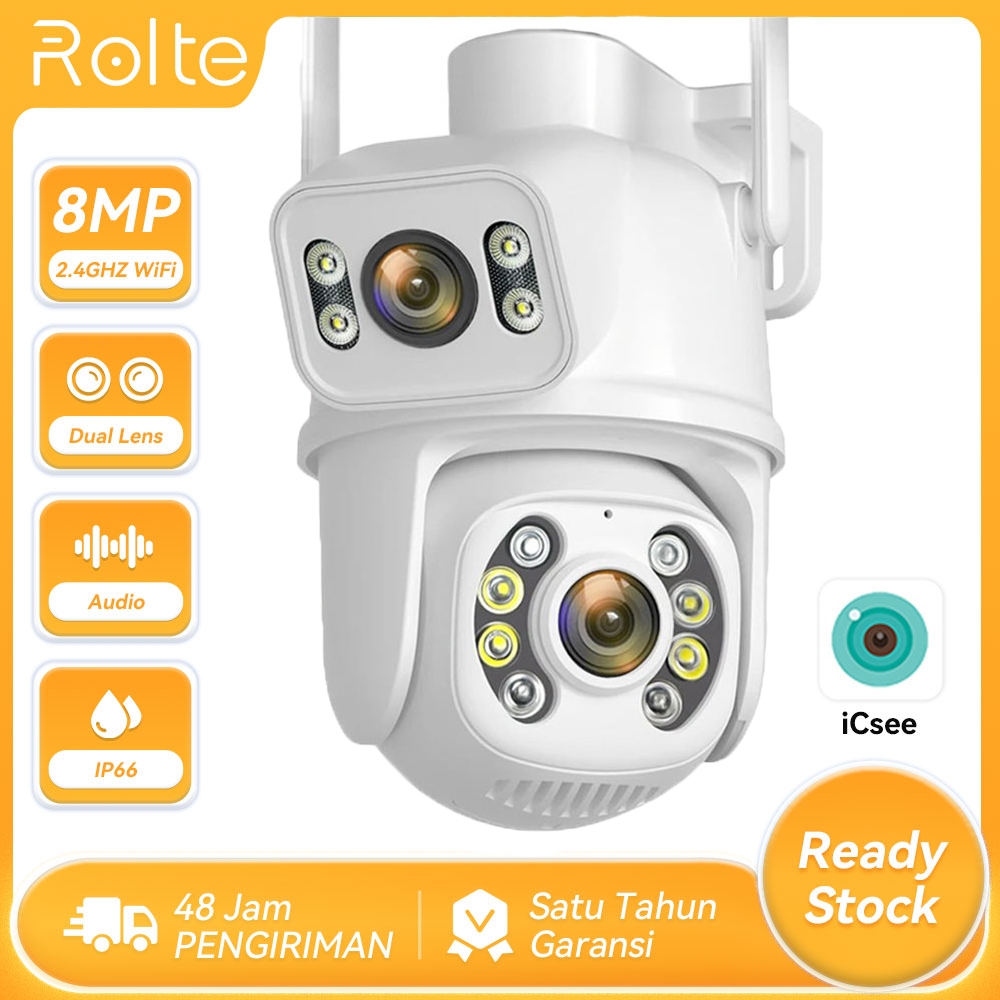 Jual Rolte 12MP 6K HD Kamera Three Lens IP CCTV Wireless 8MP 4K Dual ...