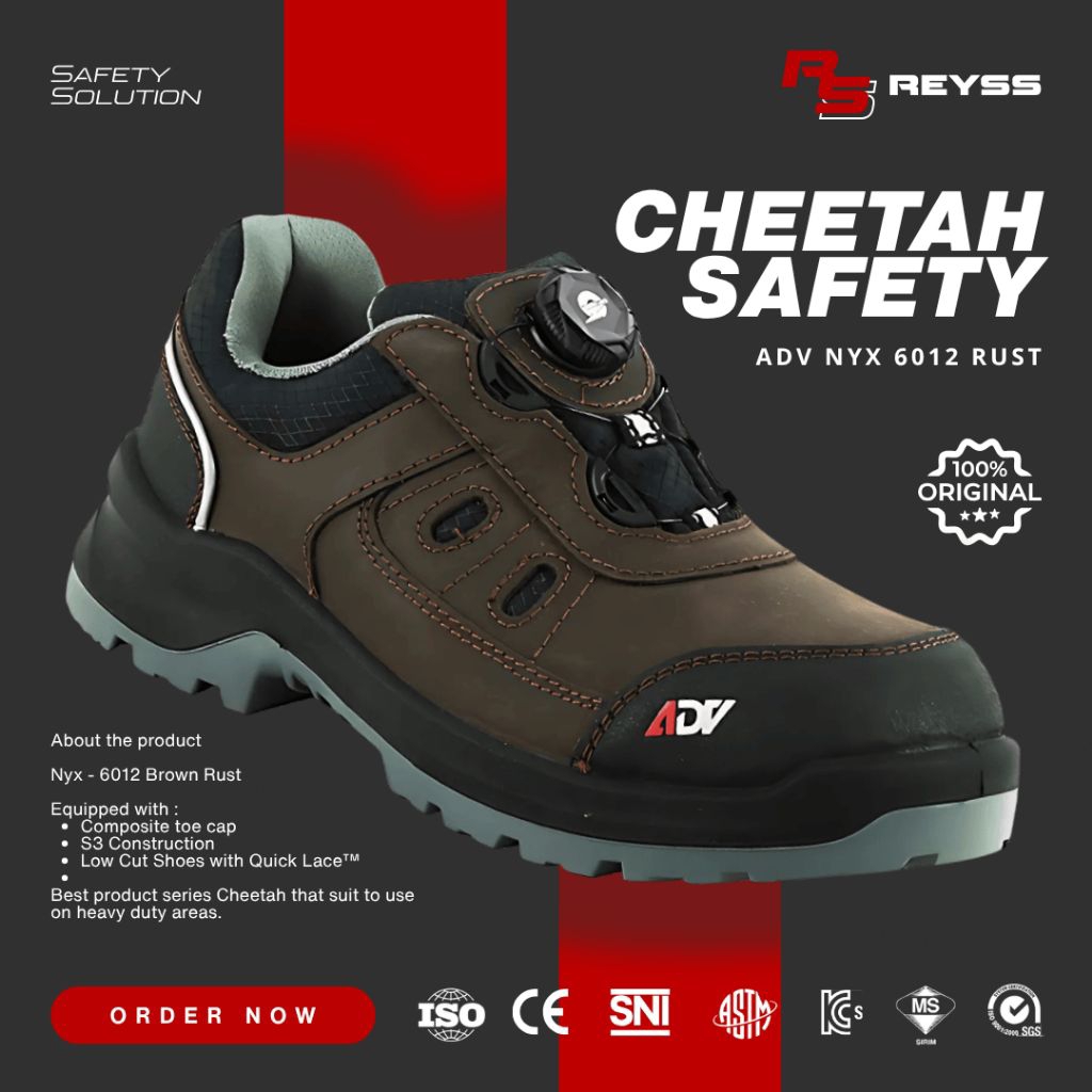 Jual Sepatu Safety Cheetah ADV NYX 6012C Rust | Shopee Indonesia