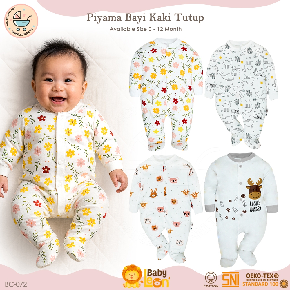 Jual Sleepsuit Bayi BABY LEON BC-072 Jumsuit Bayi Kaki Tutup Lengan ...