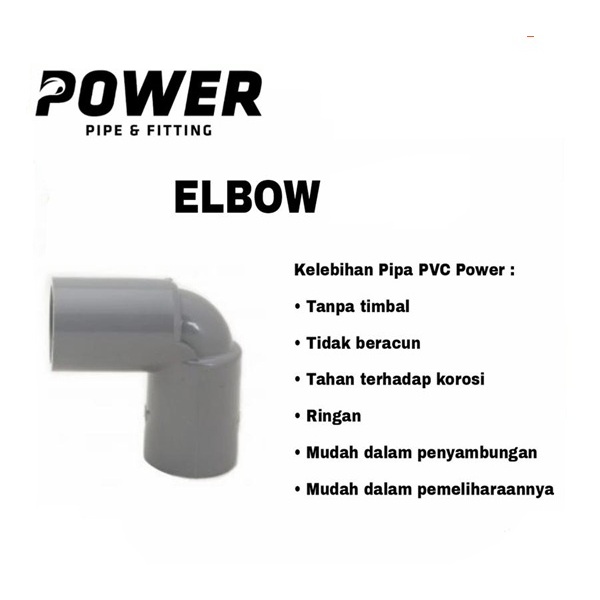 Jual Elbow Fitting PVC Merk POWER D | Shopee Indonesia