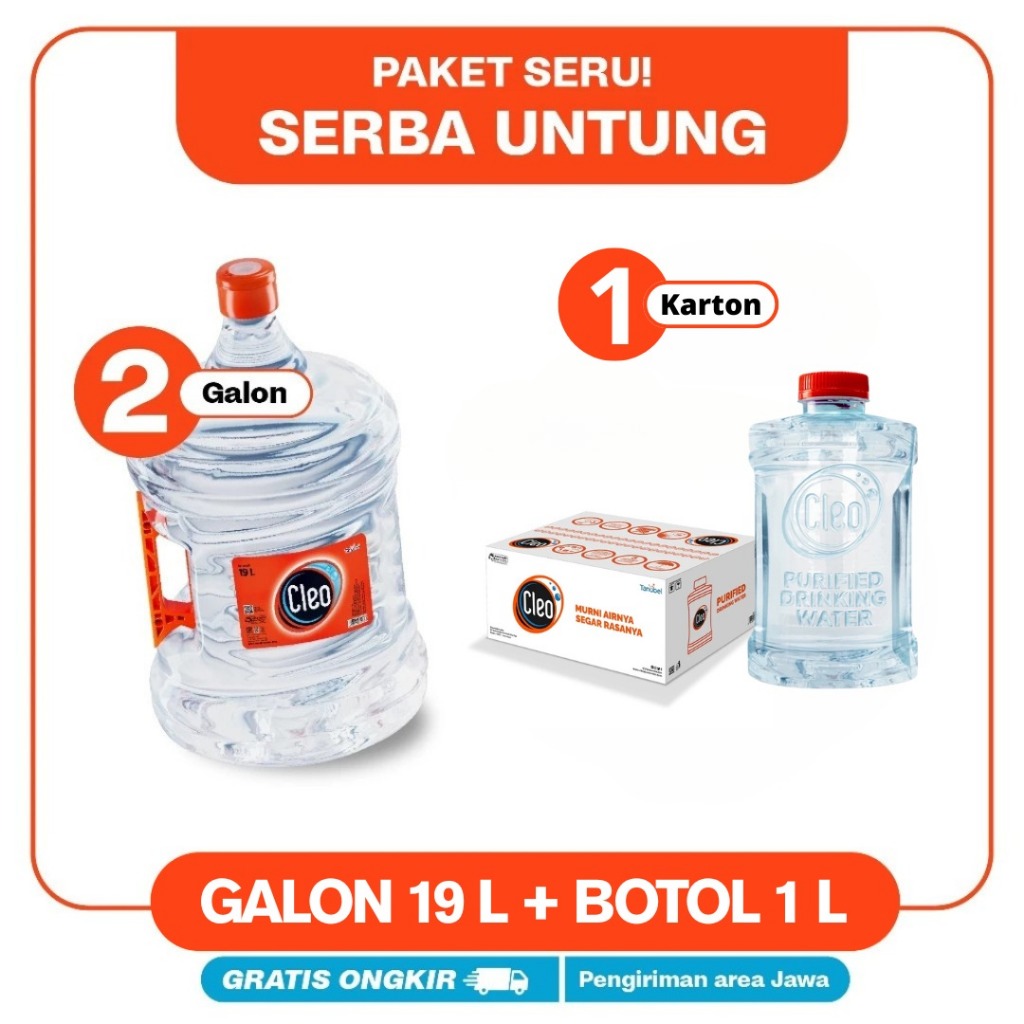 Jual Cleo Air Murni Botol 1L + Cleo Air Murni 2 Galon 19L Refill ...
