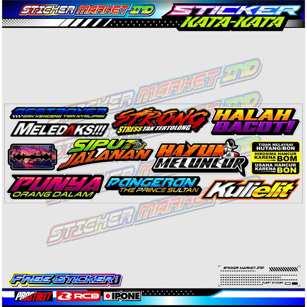 Jual STICKER PACK KATA KATA VIRAL "WARNING BON" / STICKER KATA KATA ...