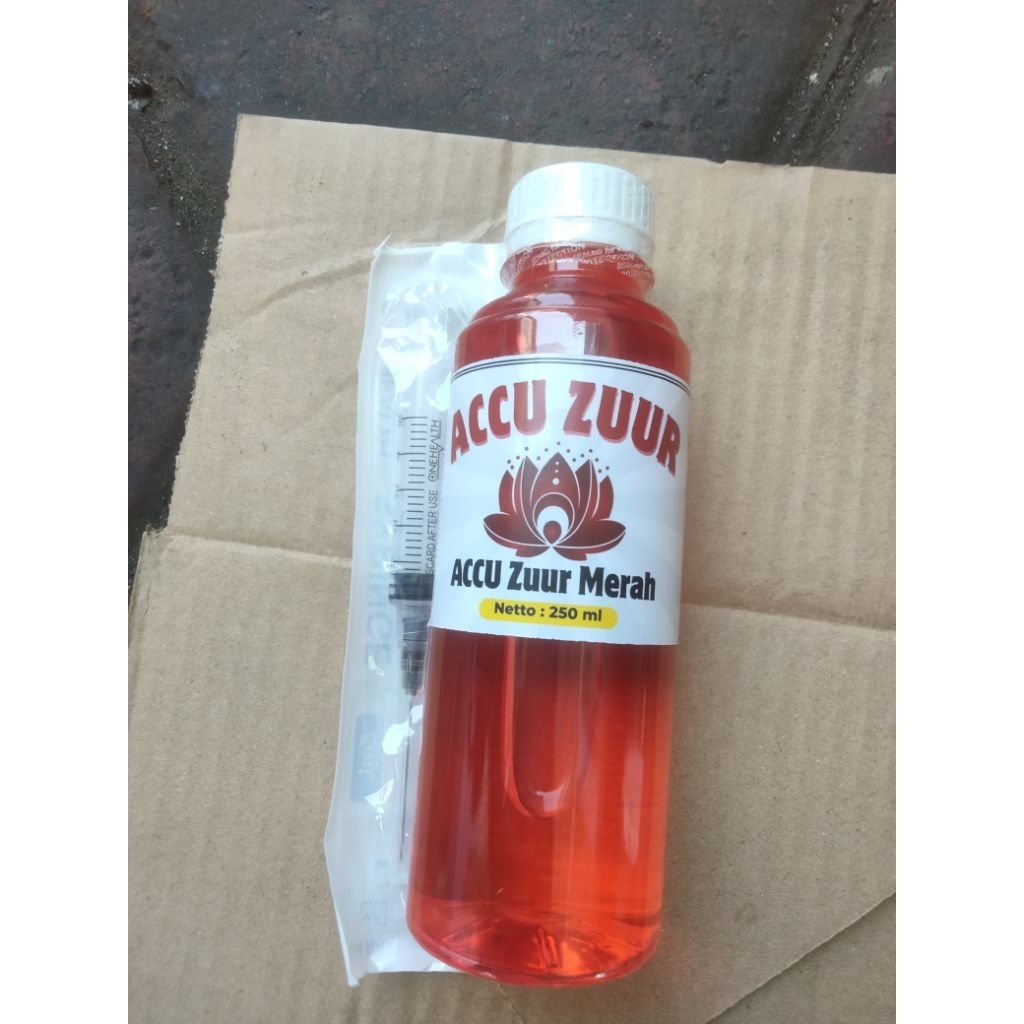 Jual AIR ACCU ZUUR MERAH AIR AKI ZUUR MERAH 250Ml untuk aki tekor drop ...