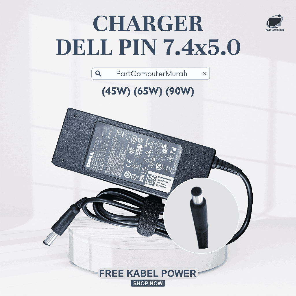Jual Adaptor Charger Laptop DELL Inspiron XPS Latitude DC Pin Besar 7 ...