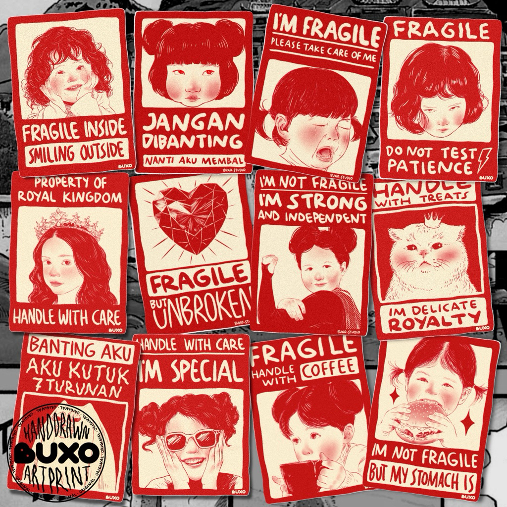 Jual buxo - FRAGILE JANGAN DIBANTING vinyl sticker premium waterproof ...