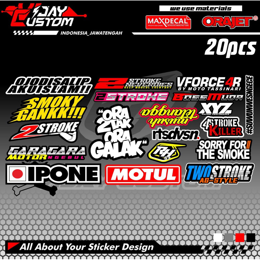 Jual Stiker Striping Emblem Pack Brand Sponsor Racing Balap Road Race ...