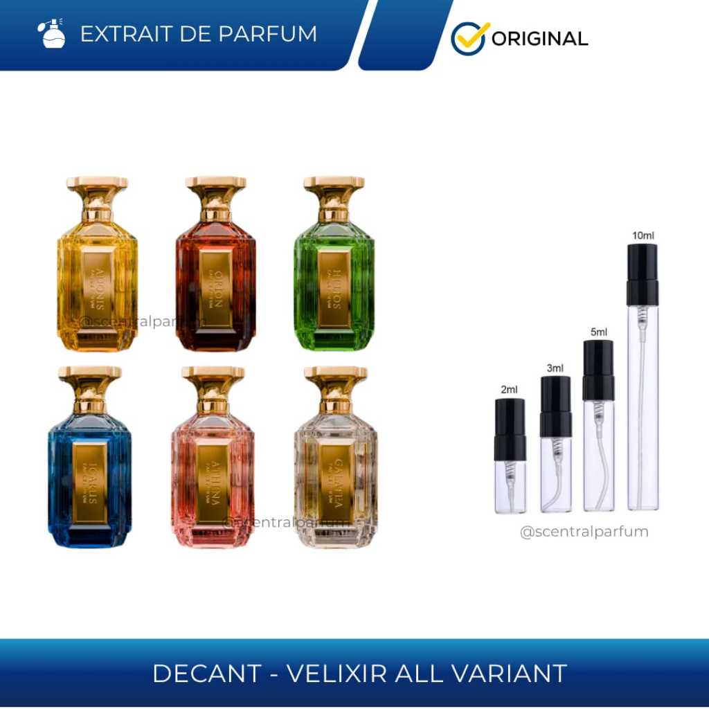 Jual Decant Velixir All Variant Extrait de Parfum | Shopee Indonesia