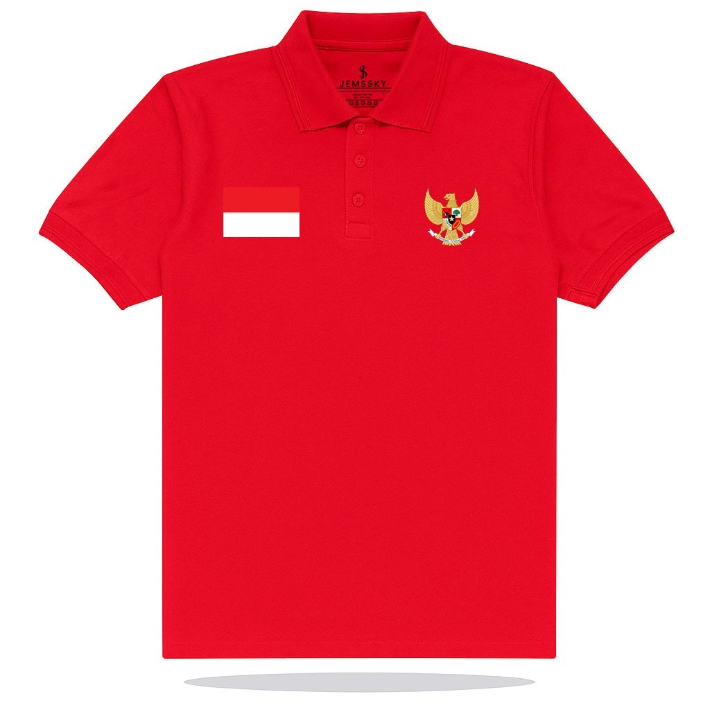 Jual Jemssky - Polo Shirt Print Garuda Merah Putih Size S Sampai XXL ...