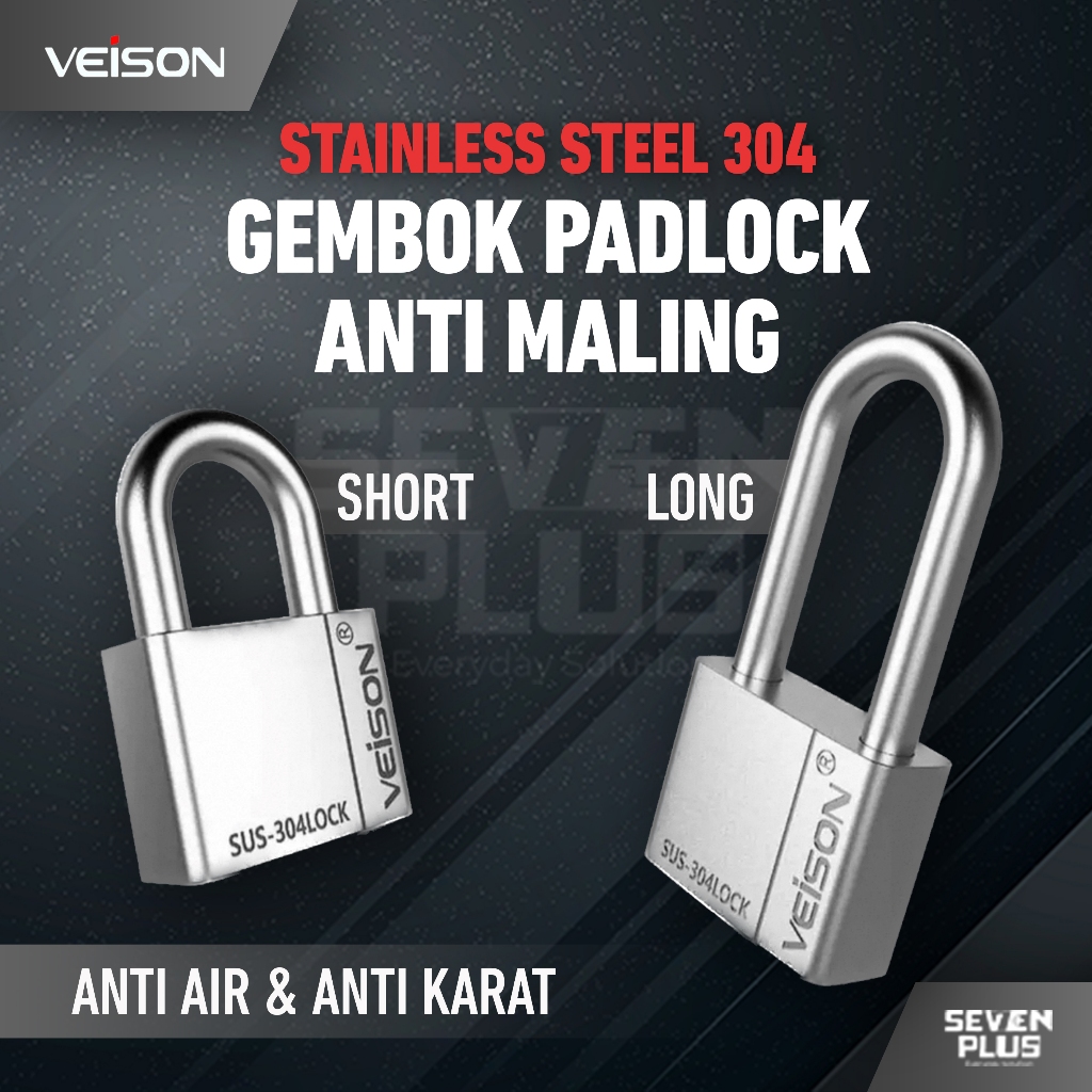Jual Veison PadLock PT6 Full Stainless Steel 304 Original - Gembok ...