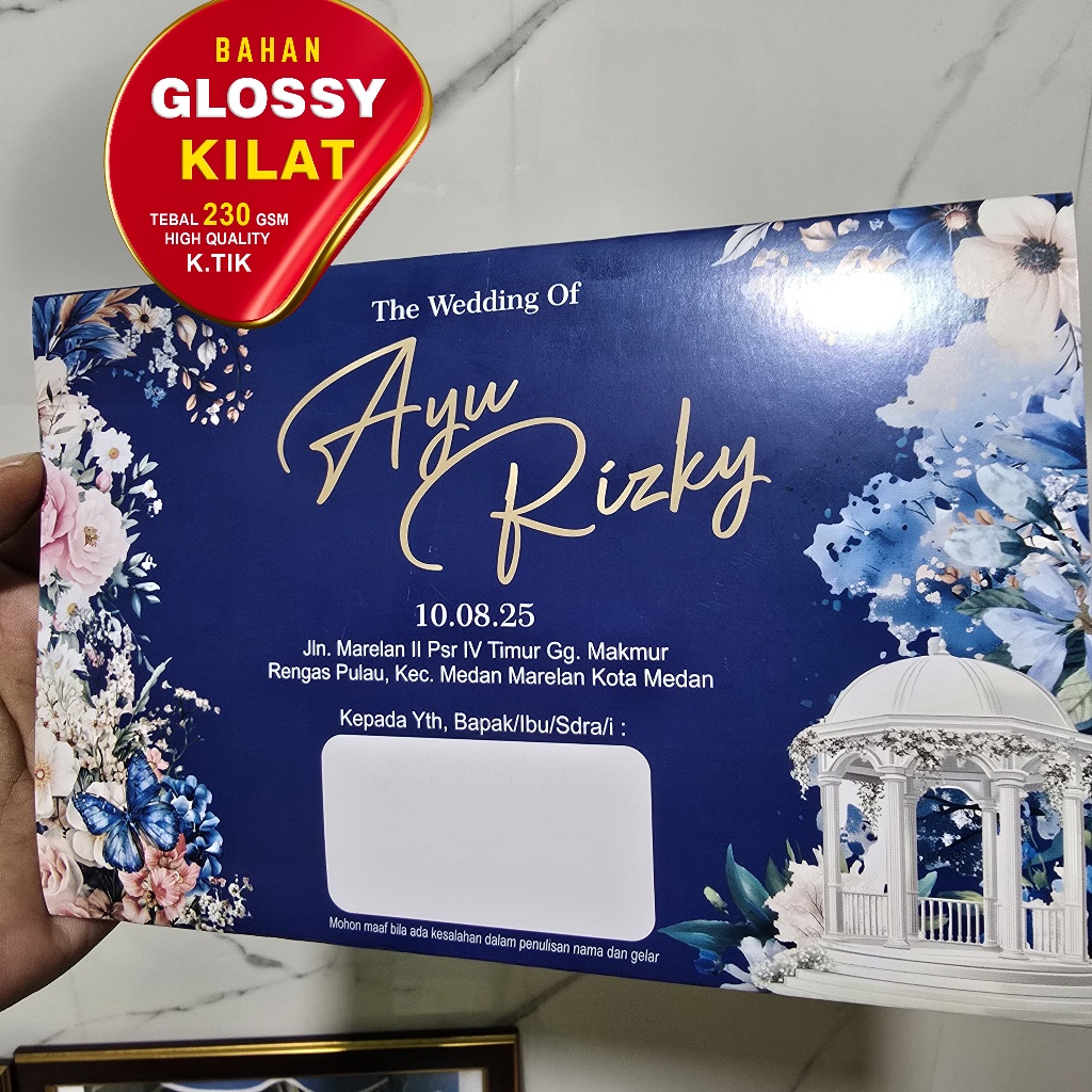 Jual Undangan Nikah Pernikahan Semi Amplop Elegan Rustic Glossy Luxury ...