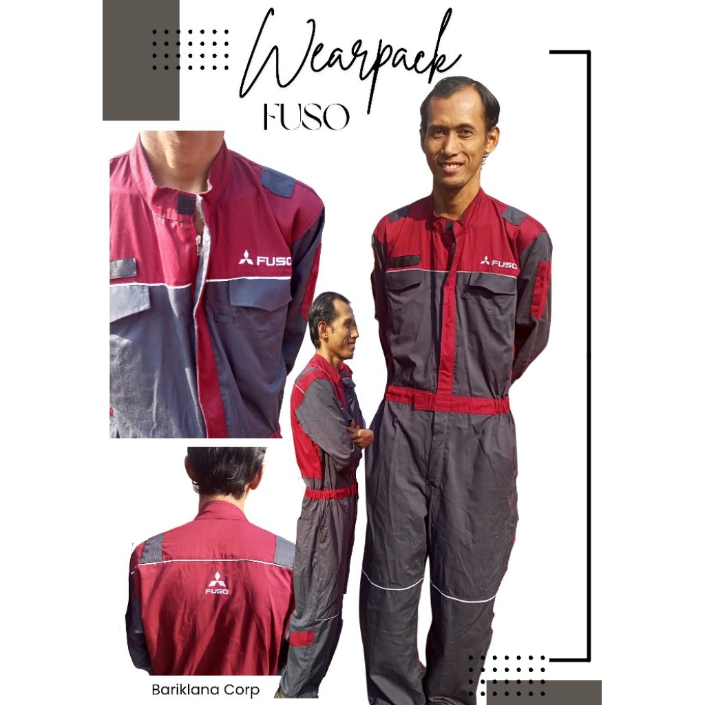 Jual Wearpack Werpak Pakaian Kerja Mekanik Bengkel Mitsubishi | Shopee ...