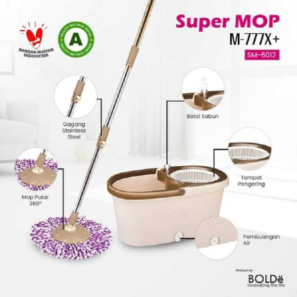Jual Alat Pel BOLDe SUPER MOP M-777X Plus 6L Ember Microfiber Gagang ...