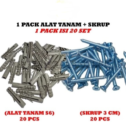 Jual Sekrup Skrup Spiser Tanam Paku Baud Baut Gypsum 3 Cm Satu Set 20 ...